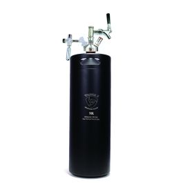 Black 10L Mini Keg with Regulator and Flow Control Tap Kit
