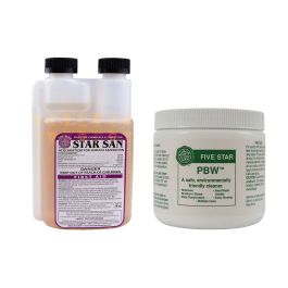 The 5 Star Home Brew Cleaning Kit, Includes Star San & PBW Powdered ...